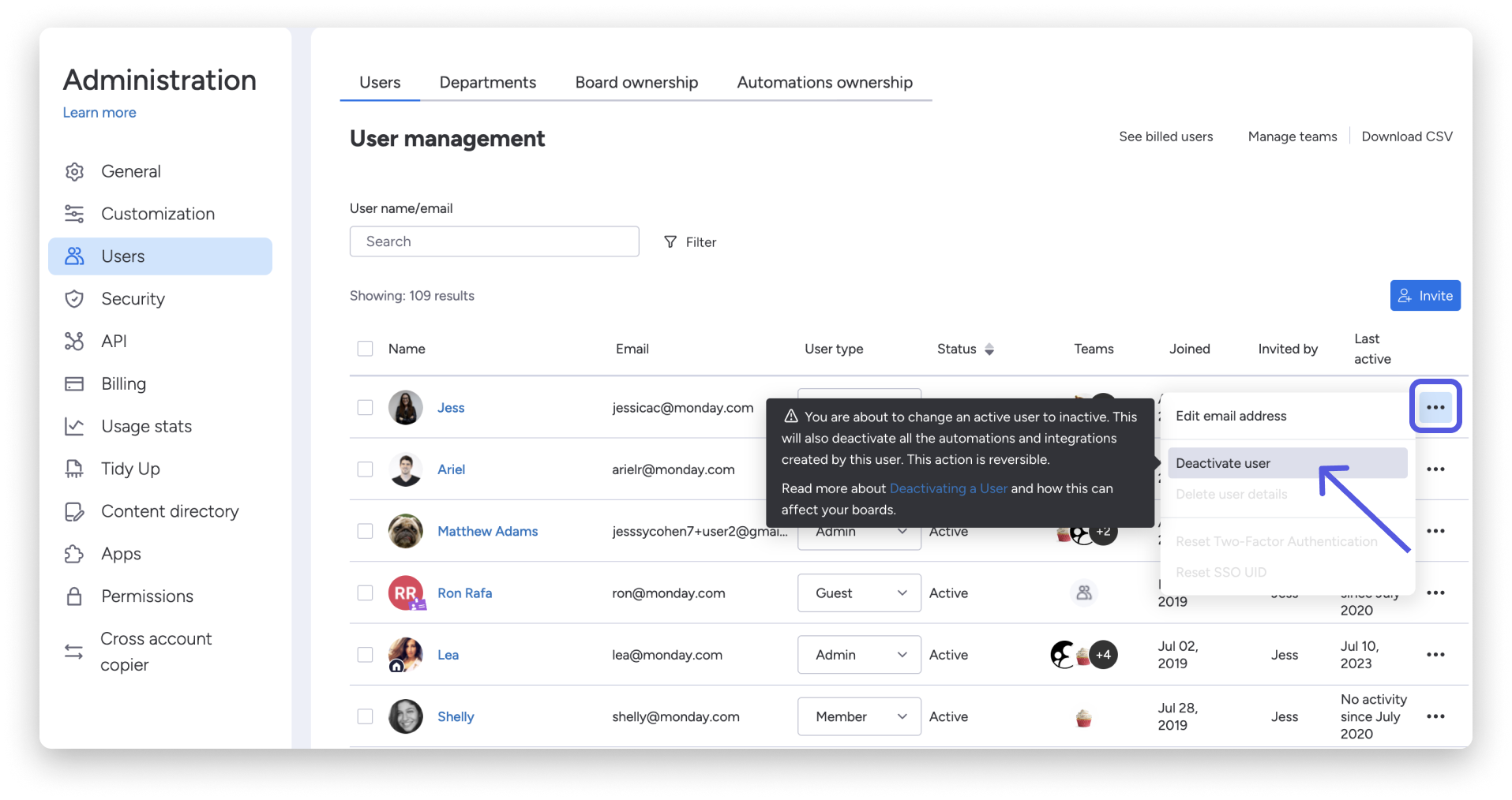 What to do when a member leaves your account – Support