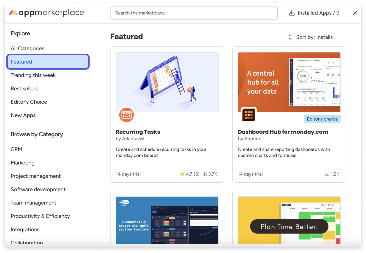 Promoting an app on monday.com – Support