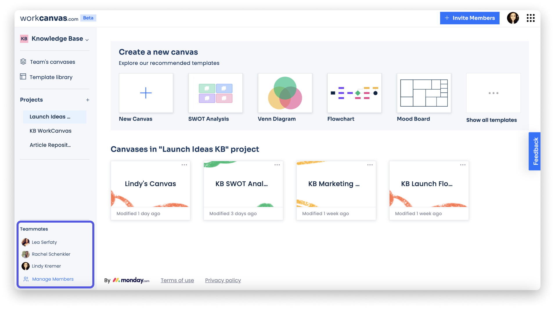 The WorkCanvas hierarchy – Support