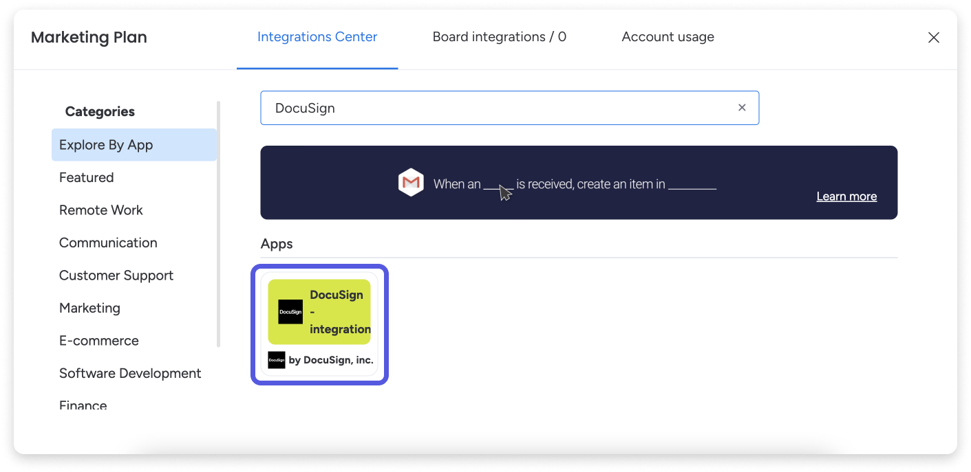 DocuSign app – Support