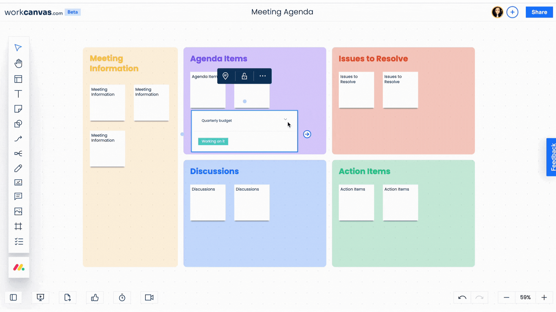 Team collaboration with WorkCanvas – Support
