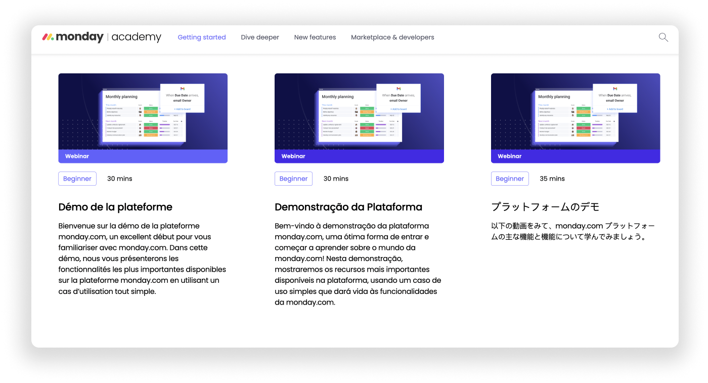 Available languages for monday.com – Support