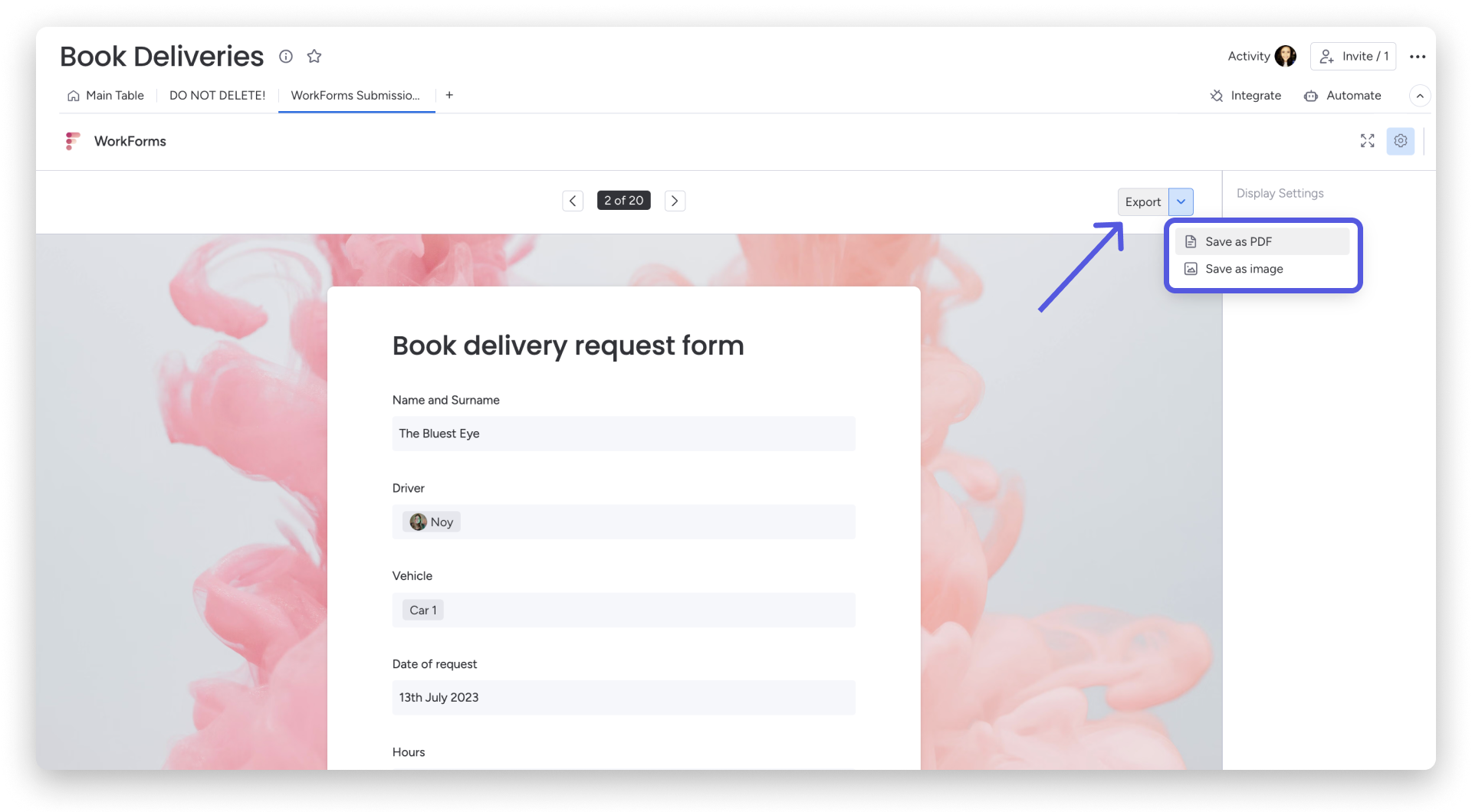 WorkForms Submission Viewer – Support