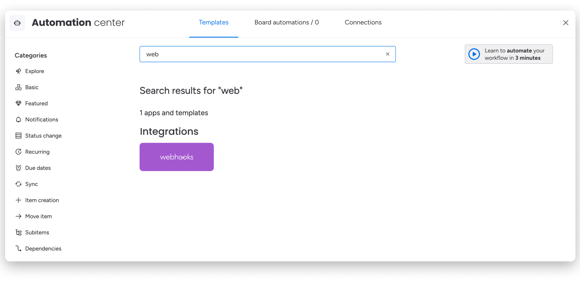 Webhook integration – Support