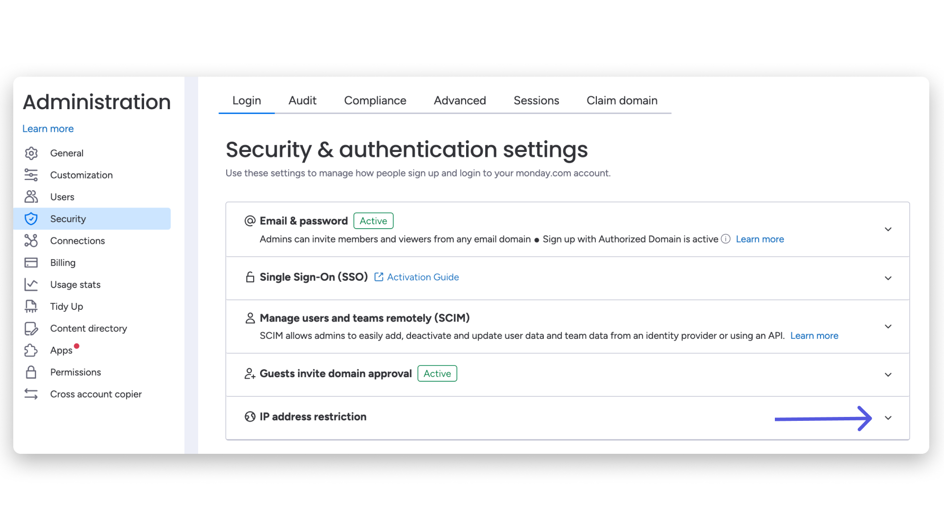 How to set up IP restrictions on an account – Support