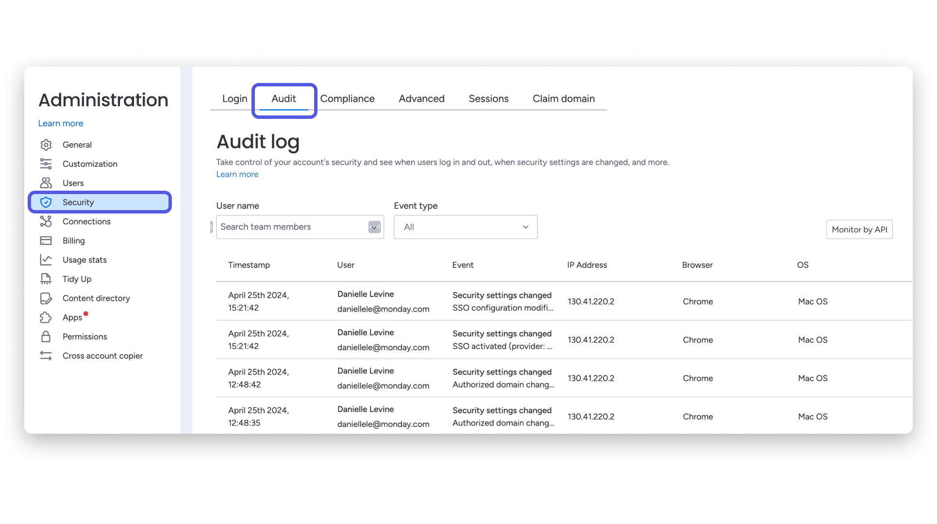 The Audit Log – Support