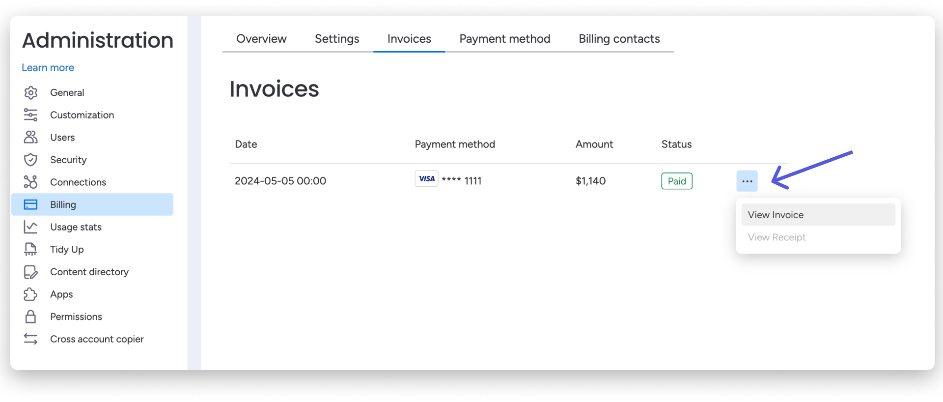 Managing your billing – Support