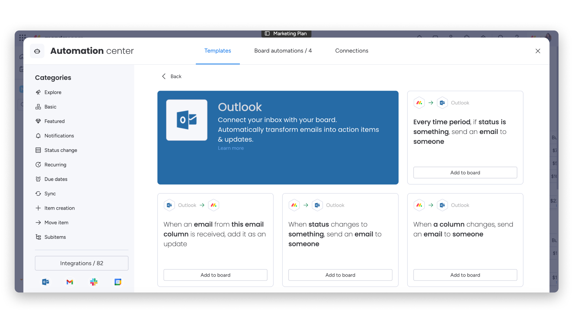 Outlook Integration – Support