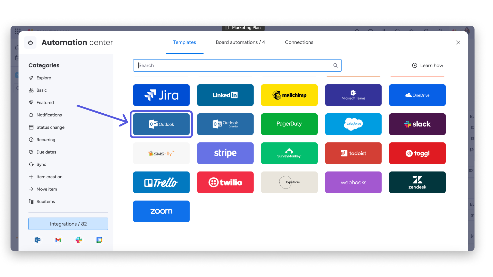 Outlook Integration – Support