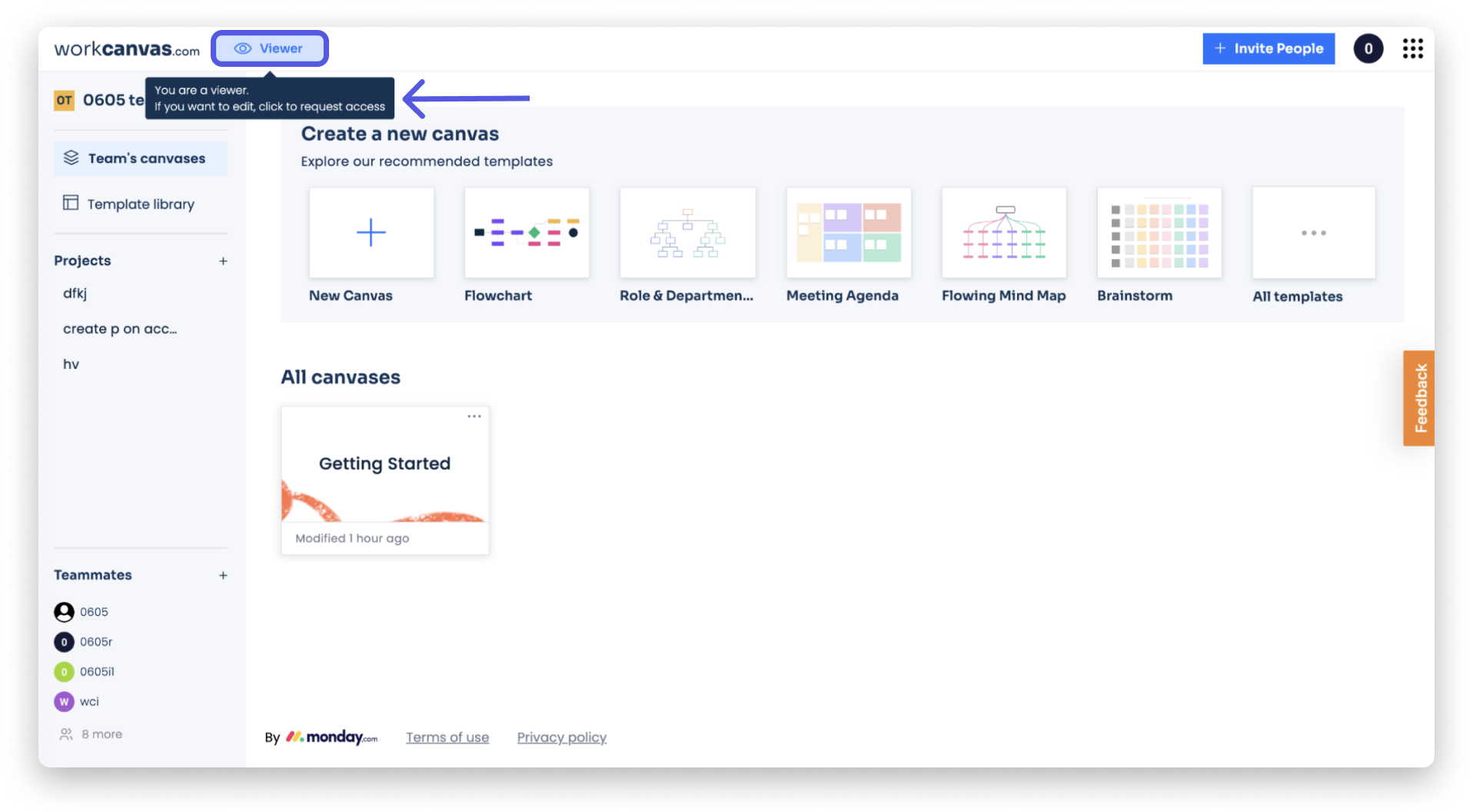 WorkCanvas user management – Support