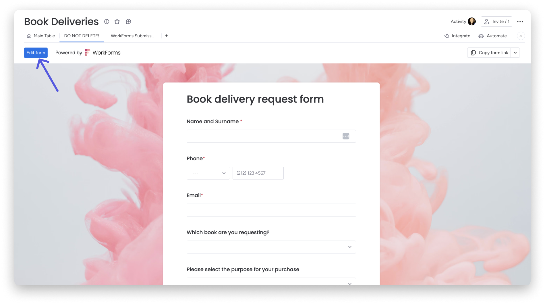 WorkForms settings and permissions – Support