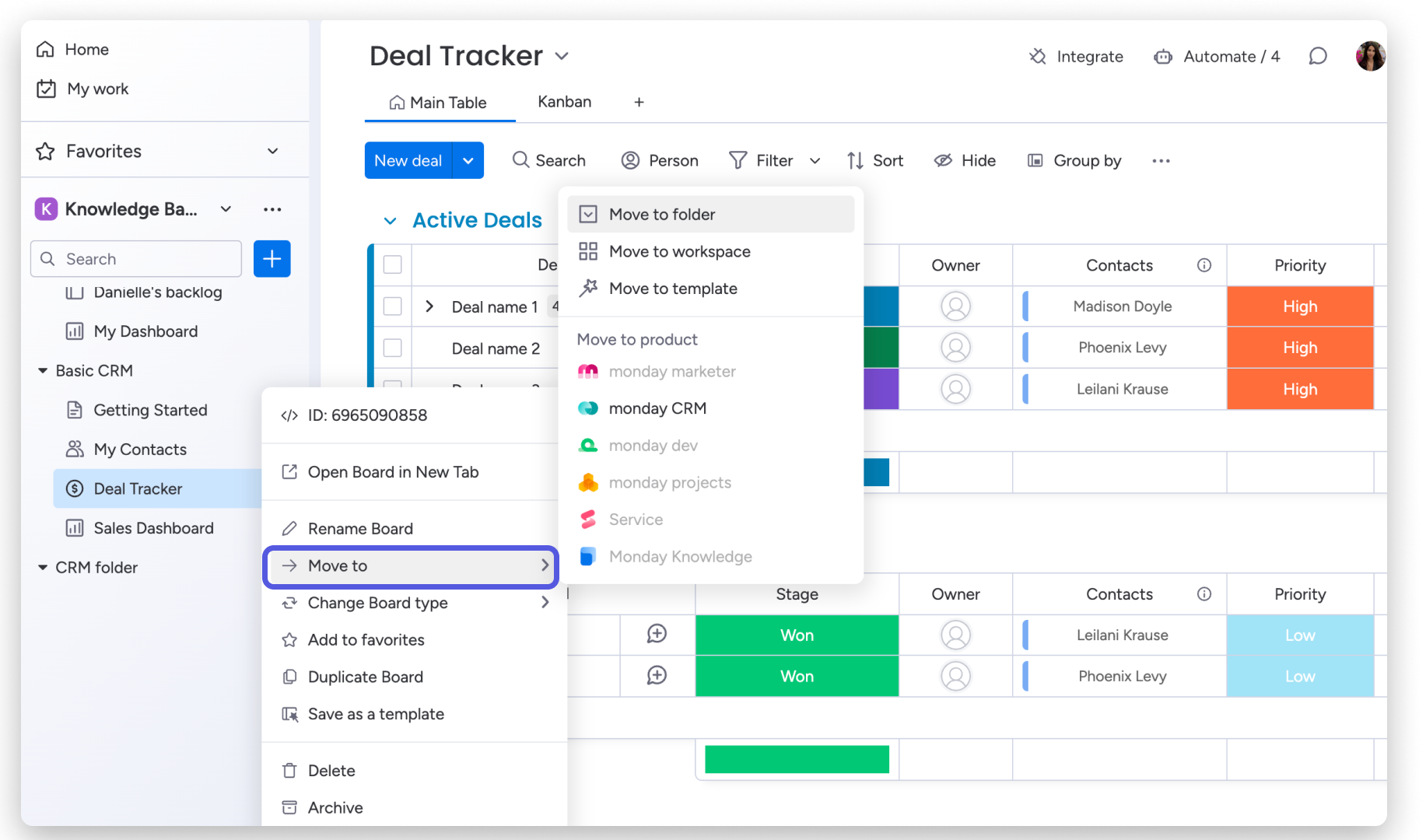 Migrate your data from Work Management to CRM – Support