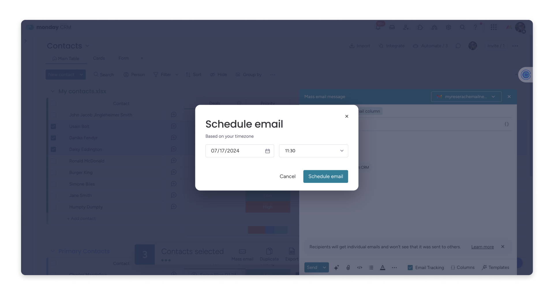 Mass emailing – Support