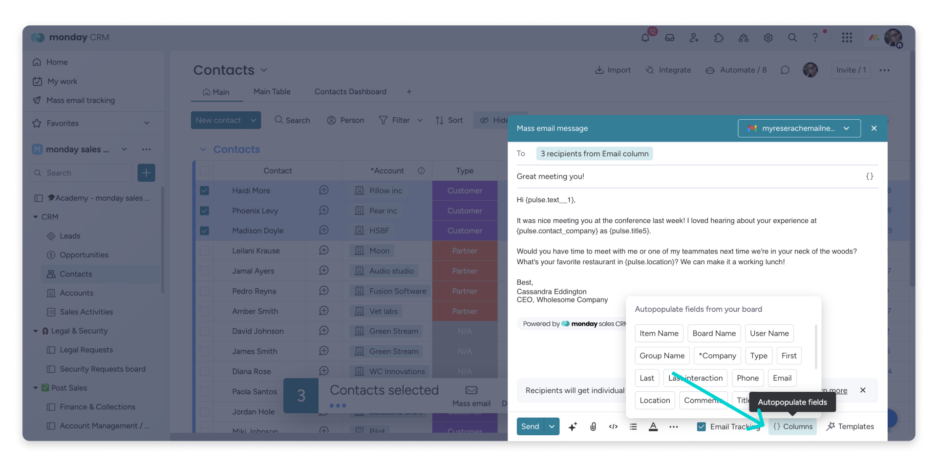 Mass emailing – Support
