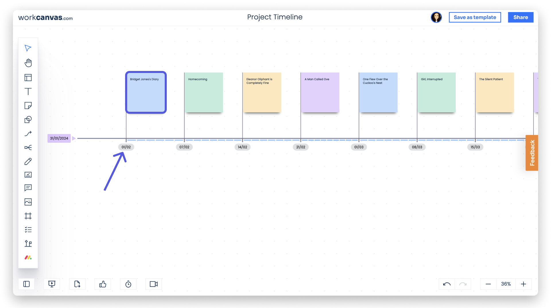 WorkCanvas Timeline template – Support