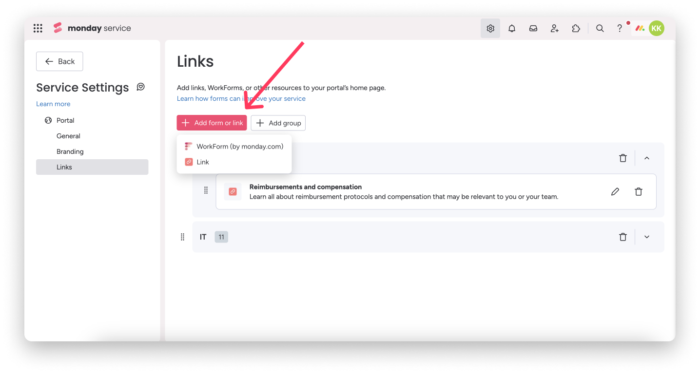 monday service Customer Portal – Support