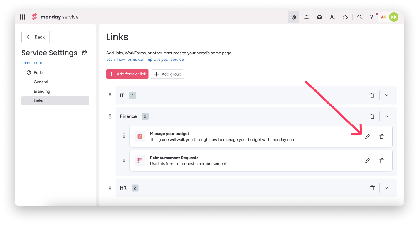 monday service Customer Portal – Support