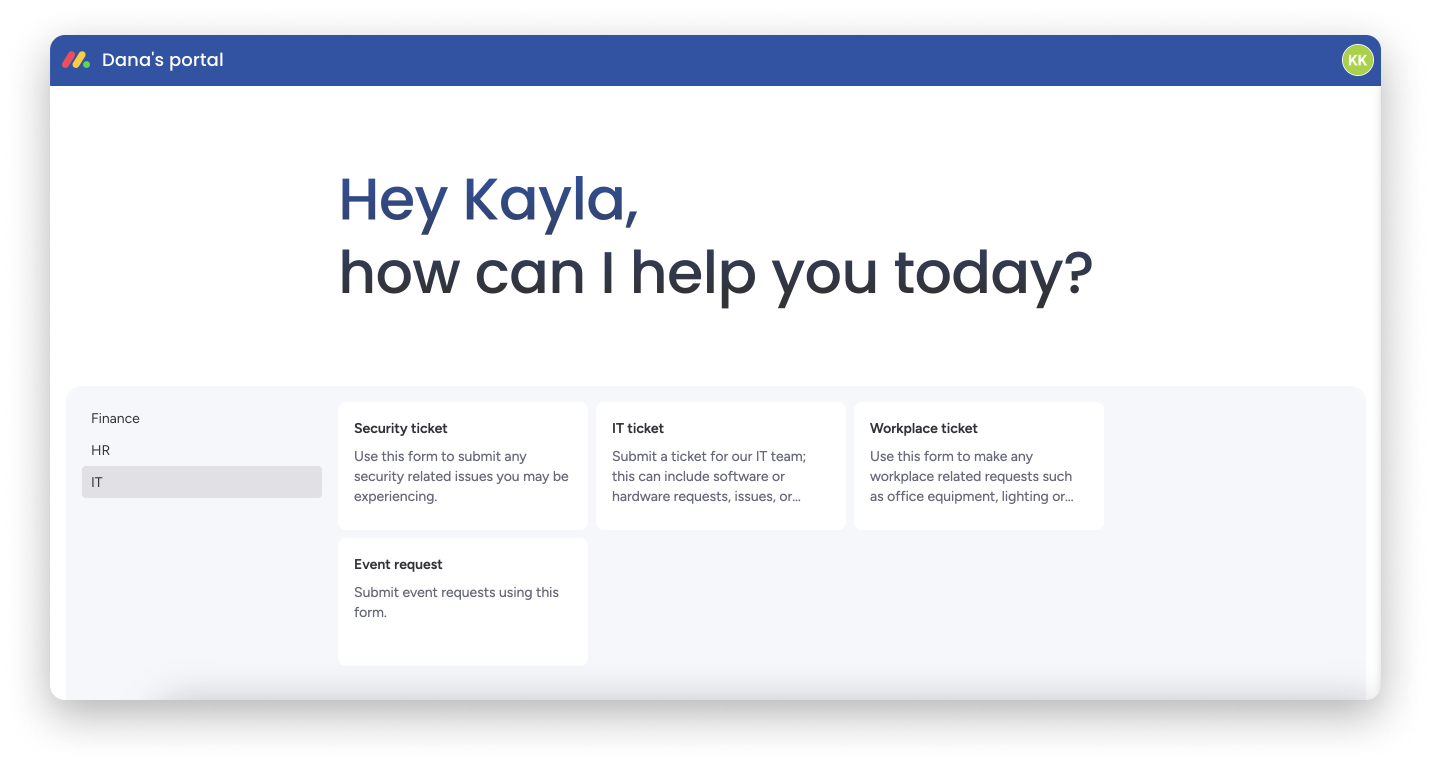 monday service Customer Portal – Support