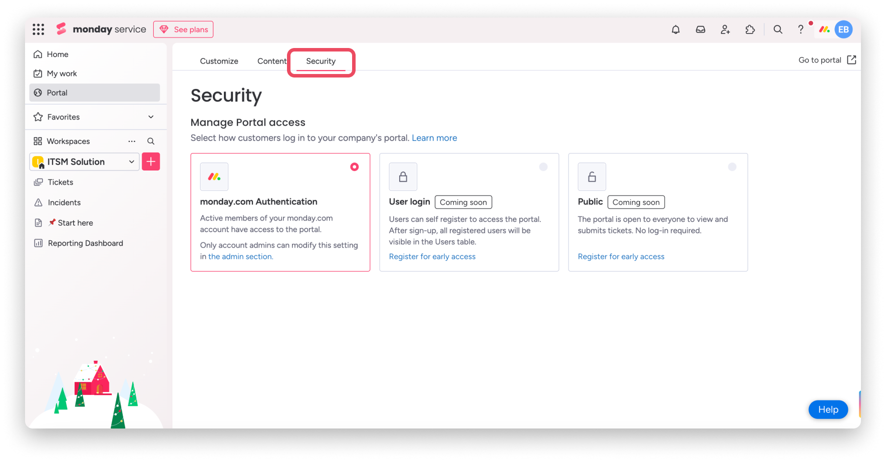 monday service Customer Portal – Support
