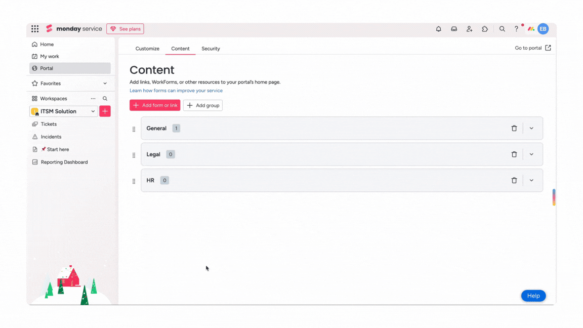 monday service Customer Portal – Support