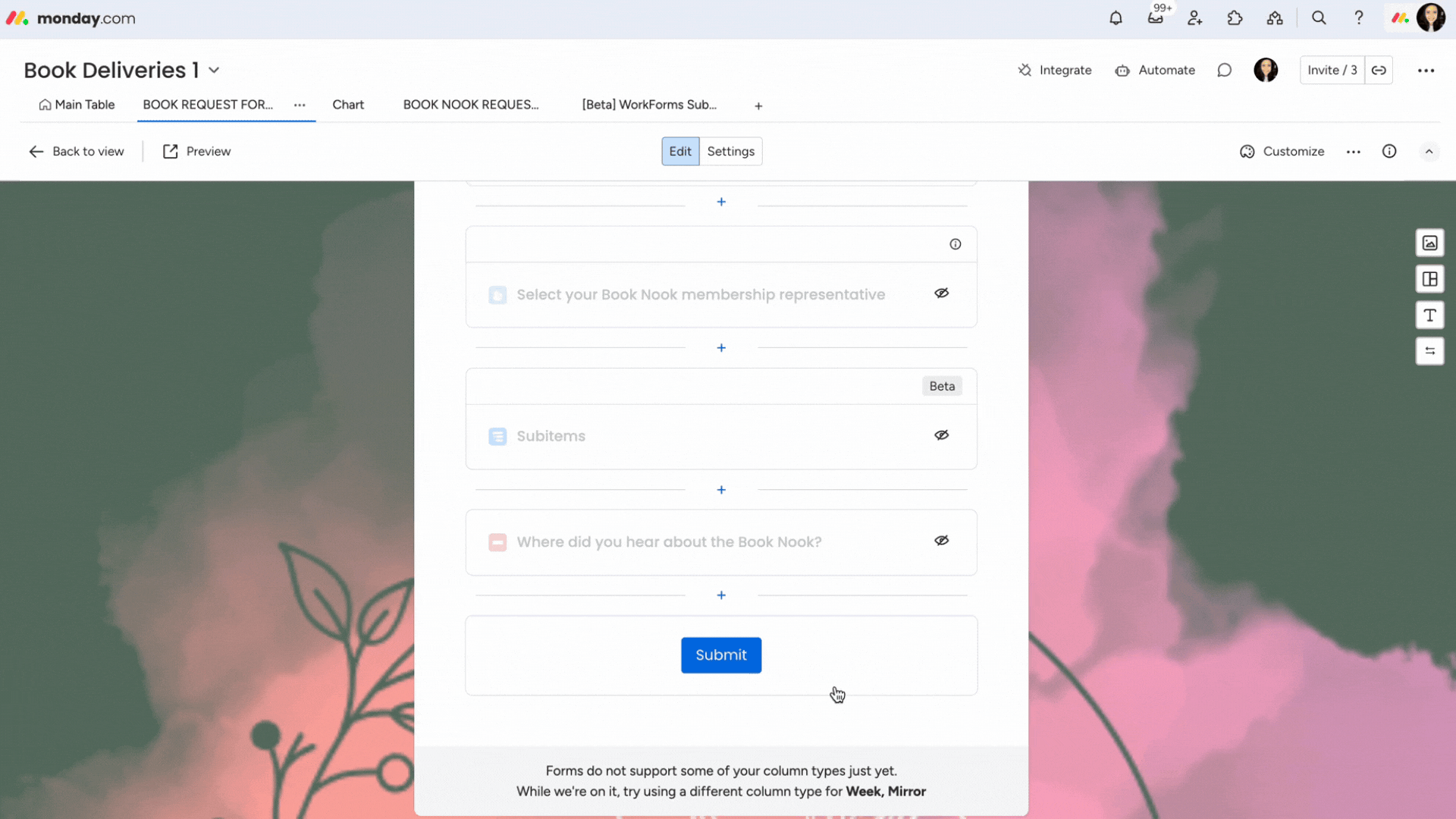 Criar seu WorkForm – Support