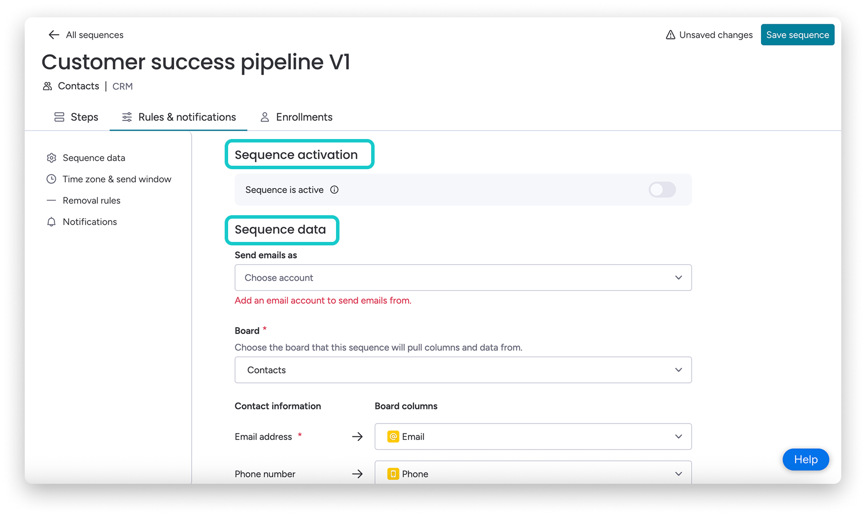 Sequências – Support