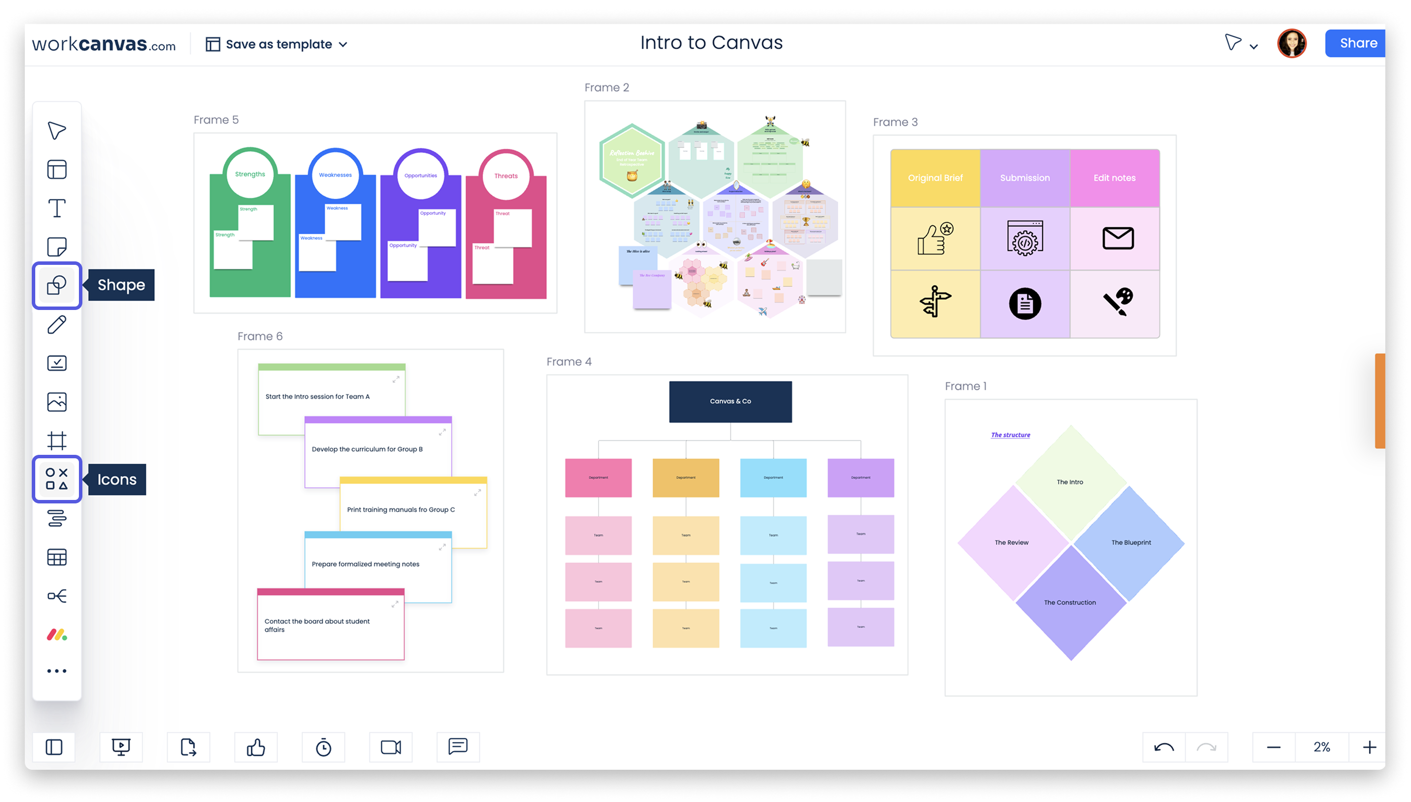Build your WorkCanvas – Support