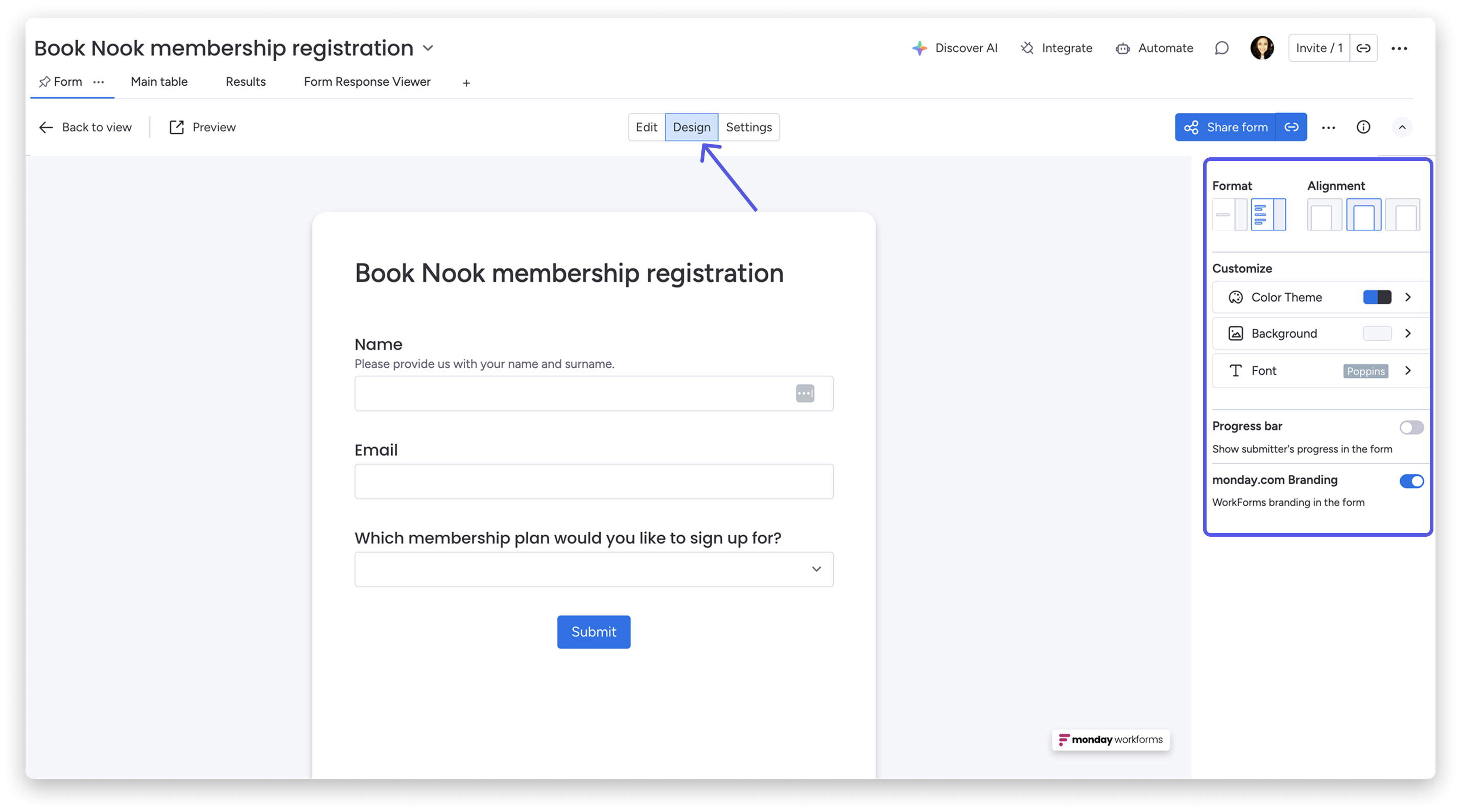 Build your WorkForm – Support