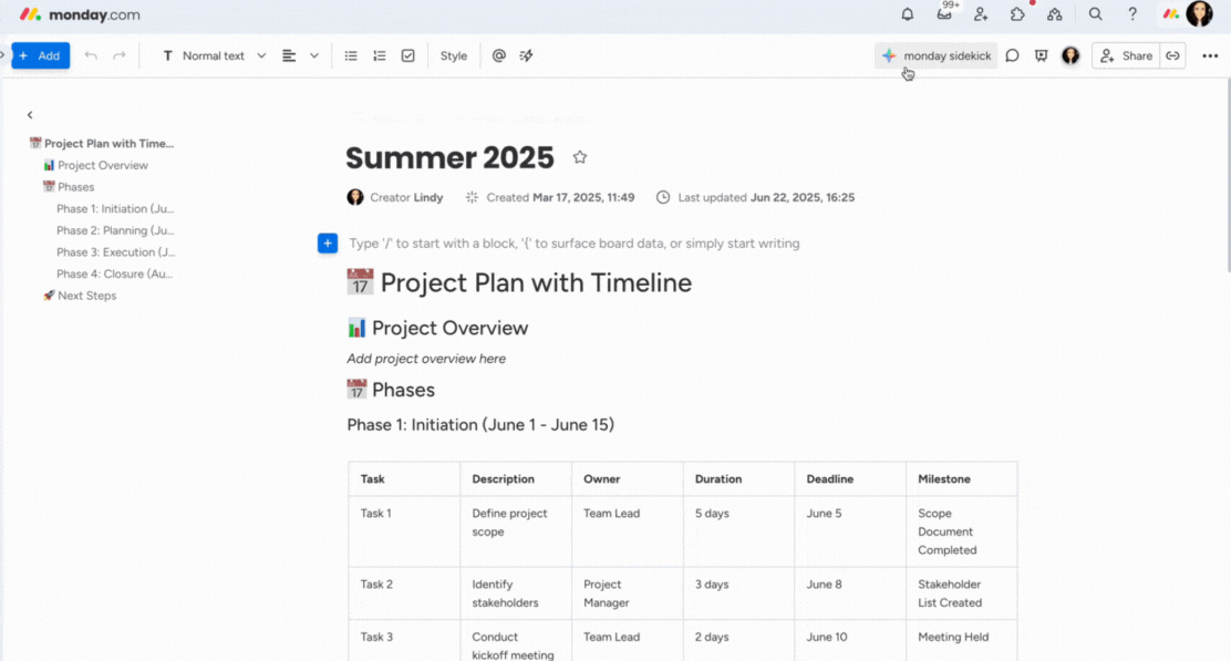 Using AI in workdocs – Support