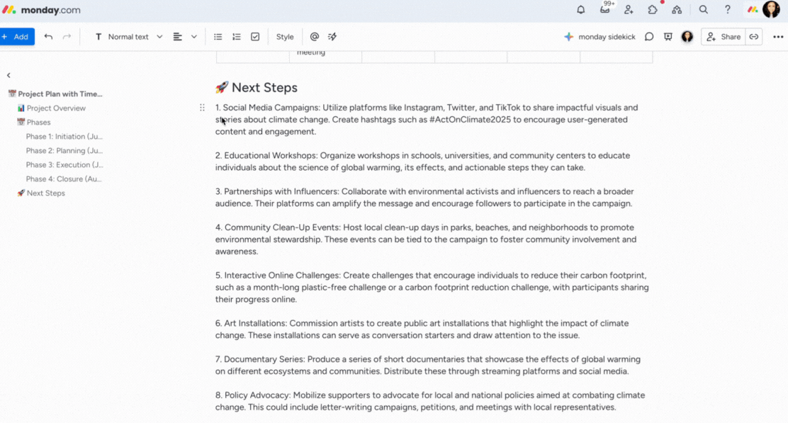 Using AI in workdocs – Support