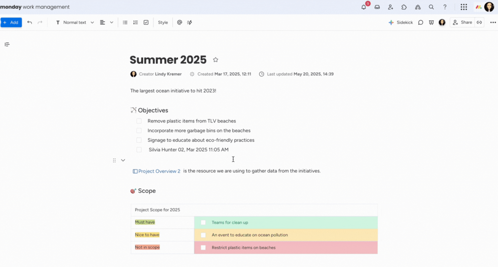 Using AI in workdocs – Support