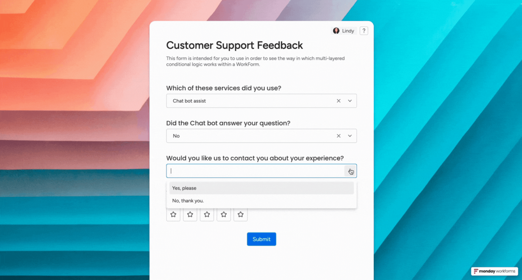 Using conditional logic in WorkForms – Support