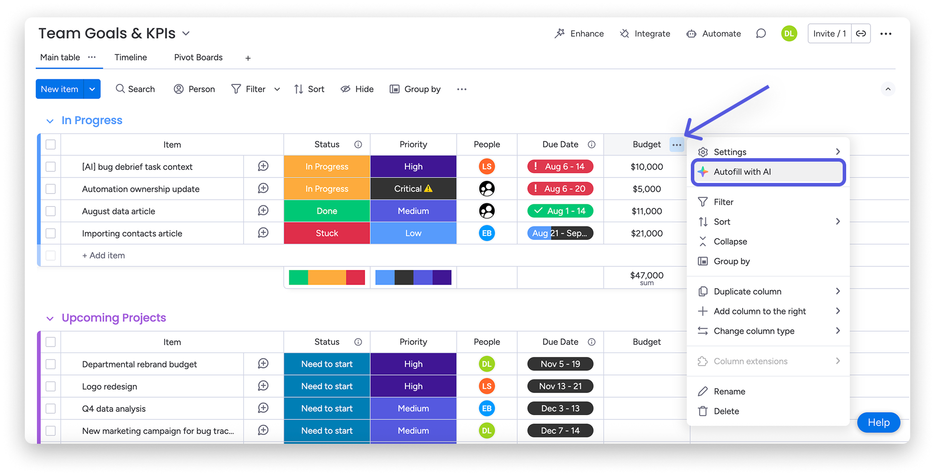 Preencher automaticamente com IA – Support