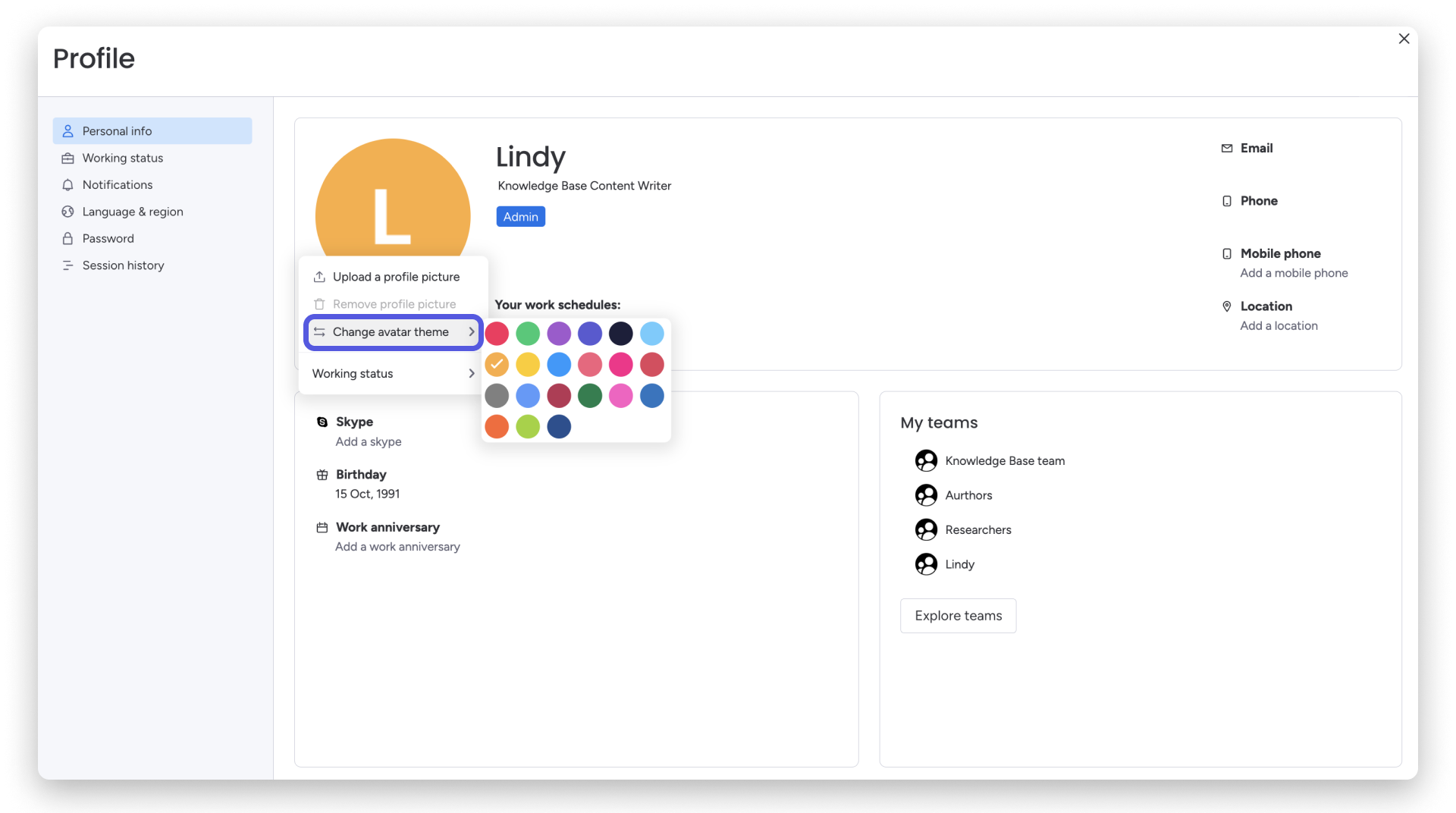 How to customize your profile – Support