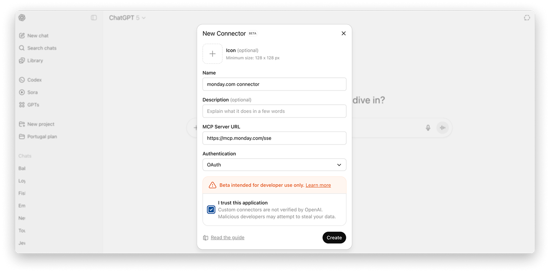 Connect monday MCP with ChatGPT – Support