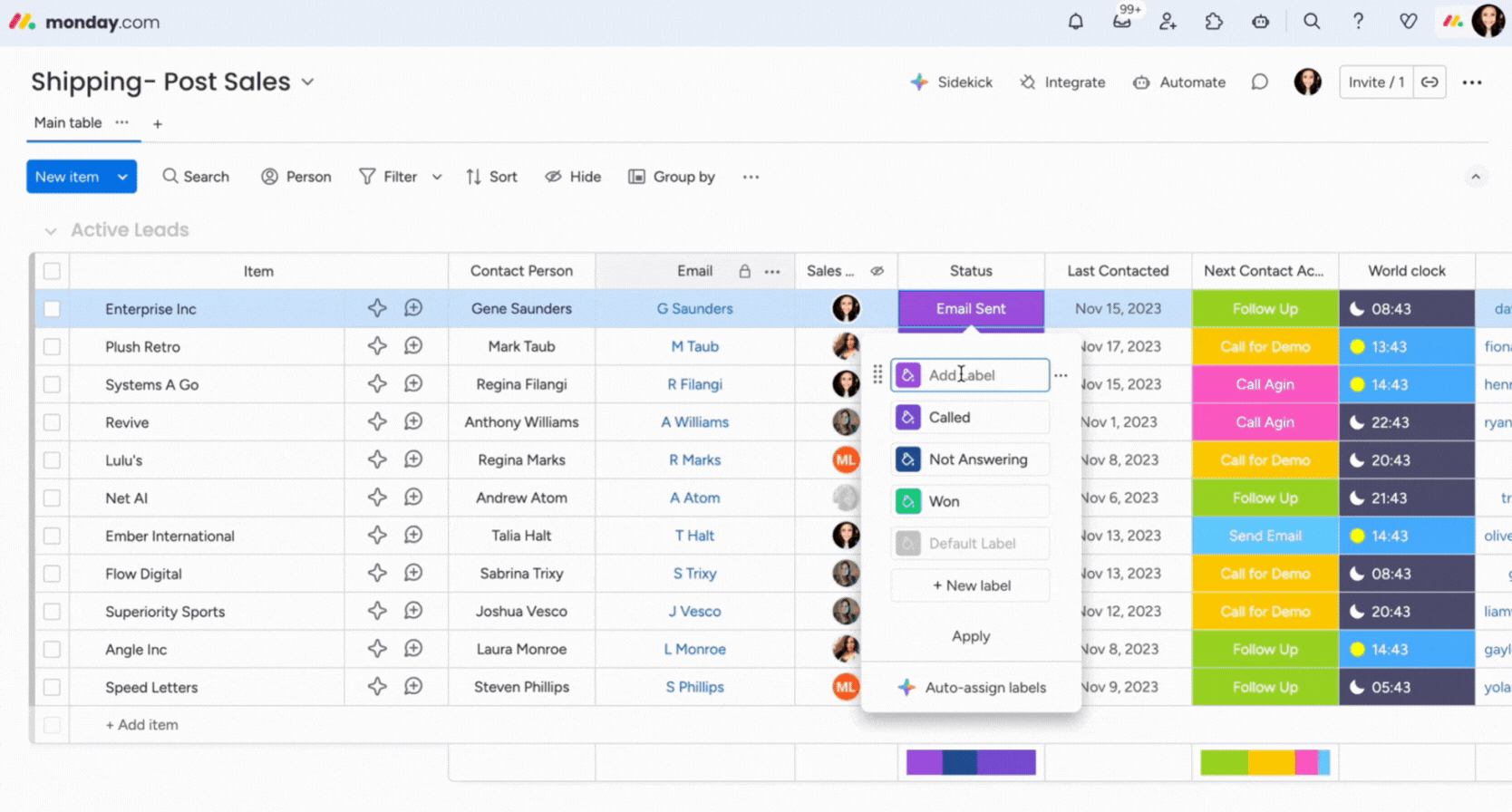 Column templates – Support