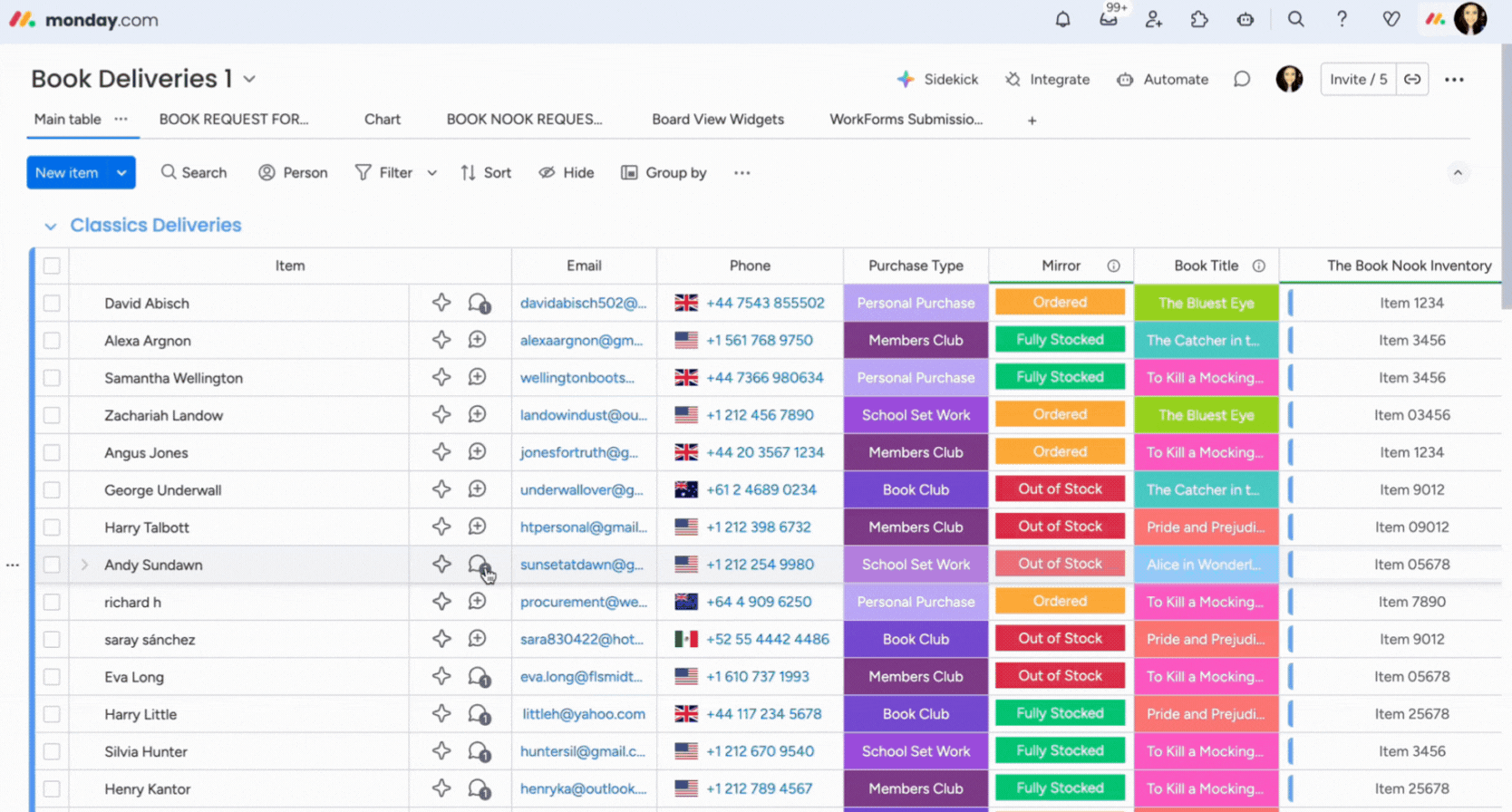 WorkForms question types – Support