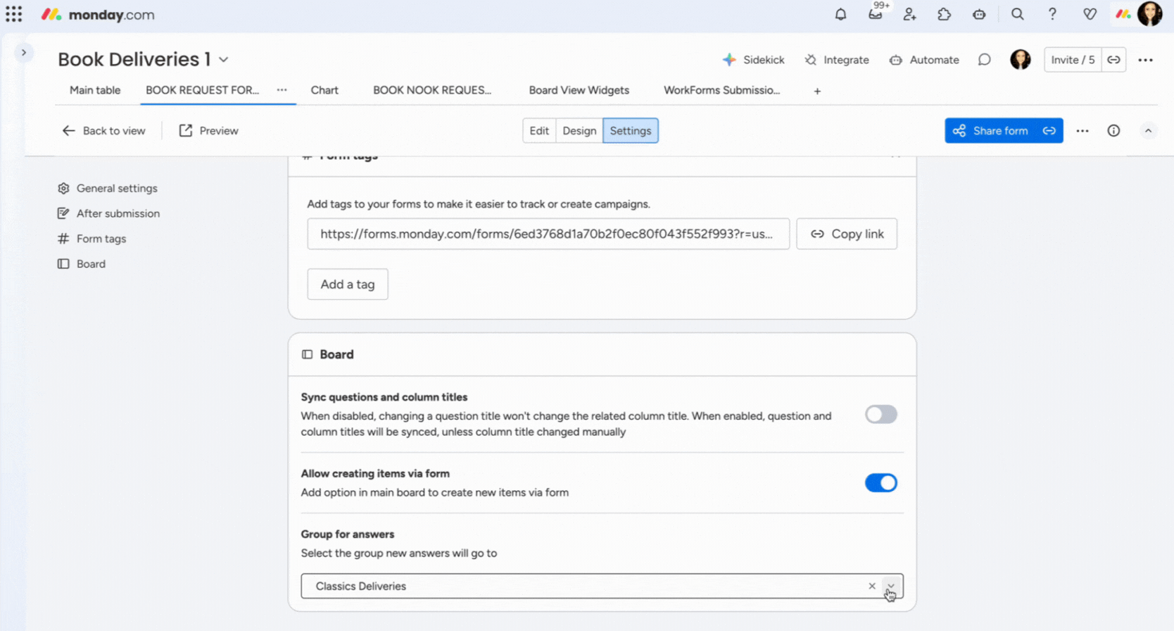 WorkForms settings and permissions – Support