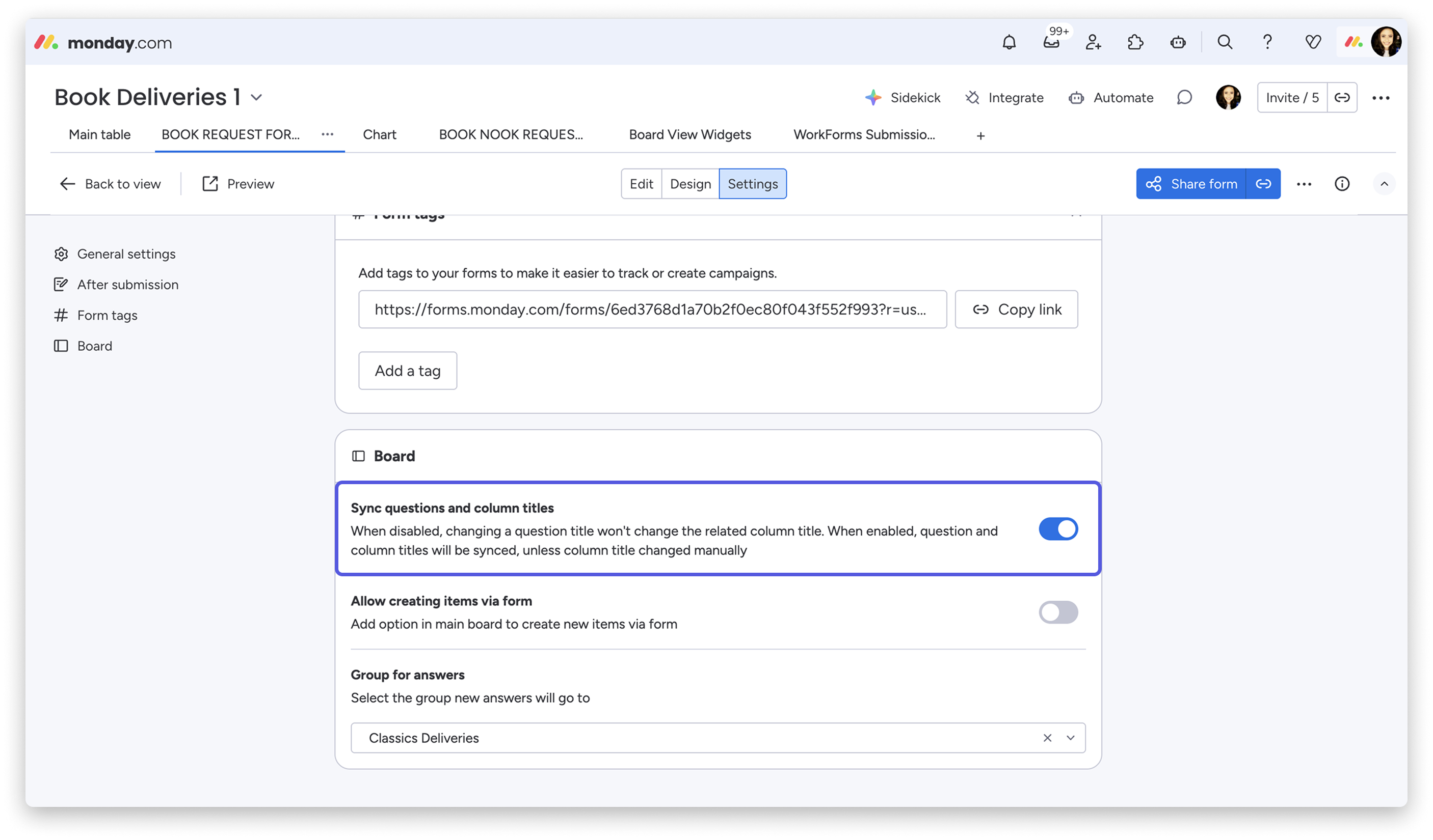 WorkForms settings and permissions – Support