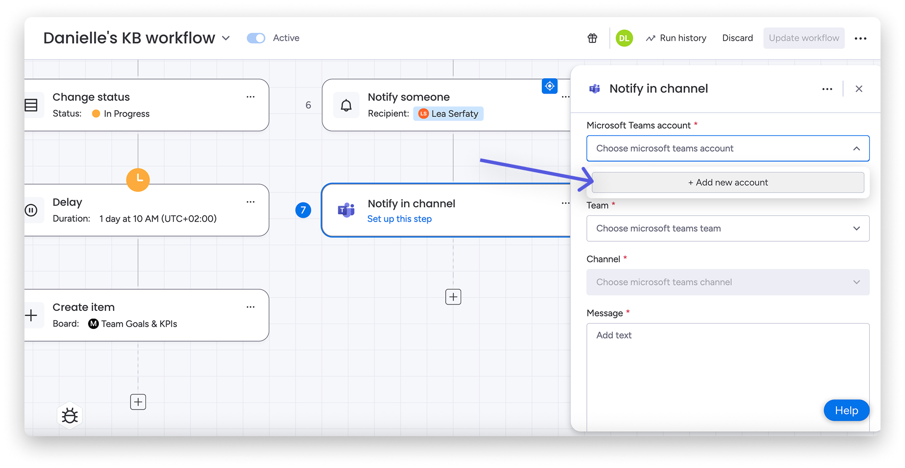 Integration blocks available on the workflow builder – Support