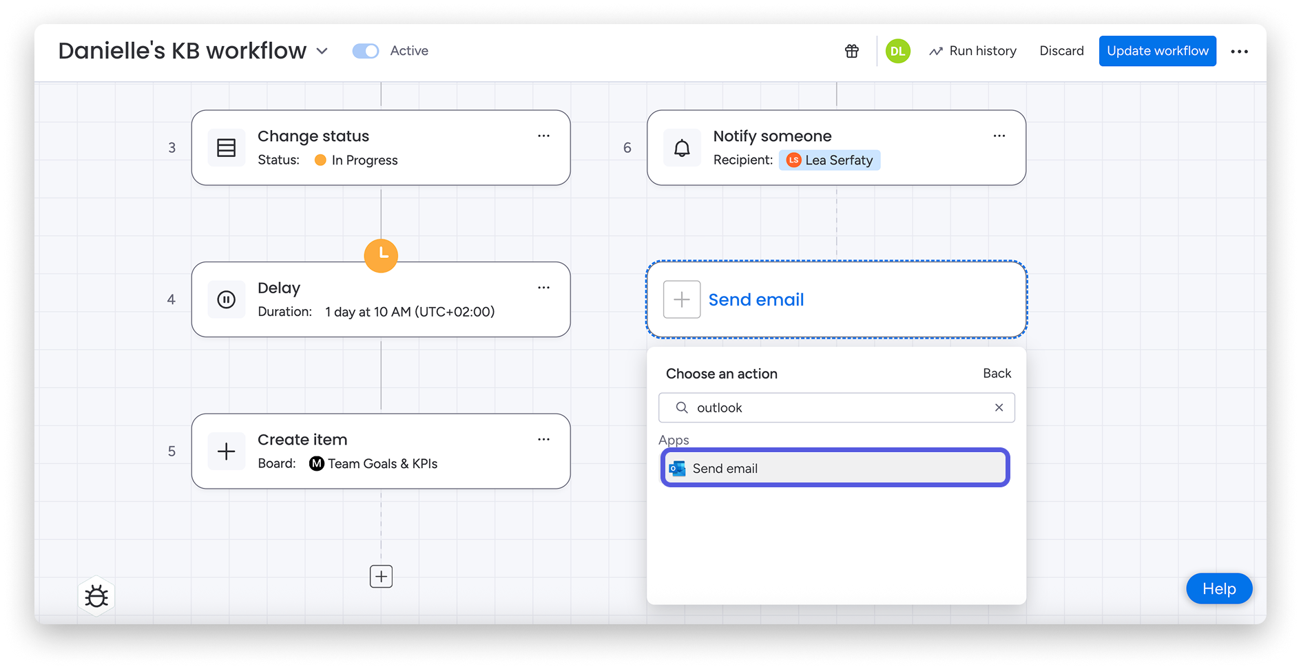 Integration blocks available on the workflow builder – Support