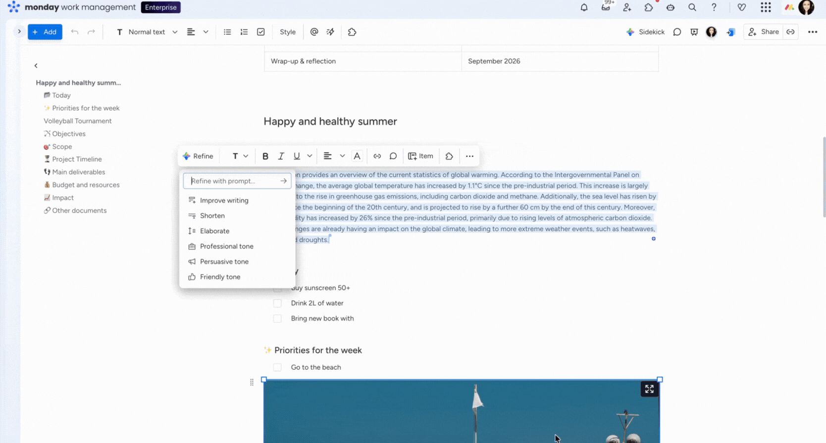 Using AI in workdocs – Support