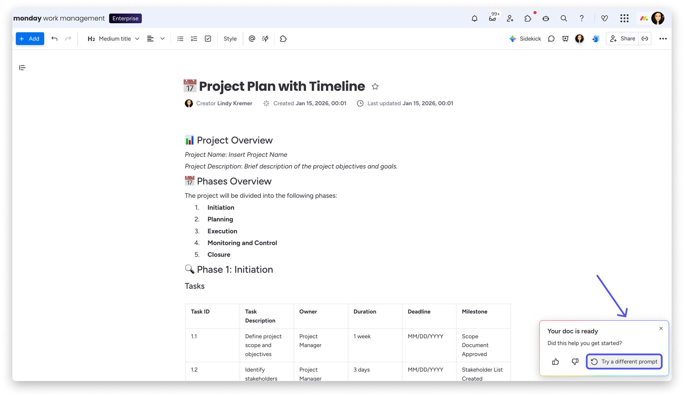 Using AI in workdocs – Support