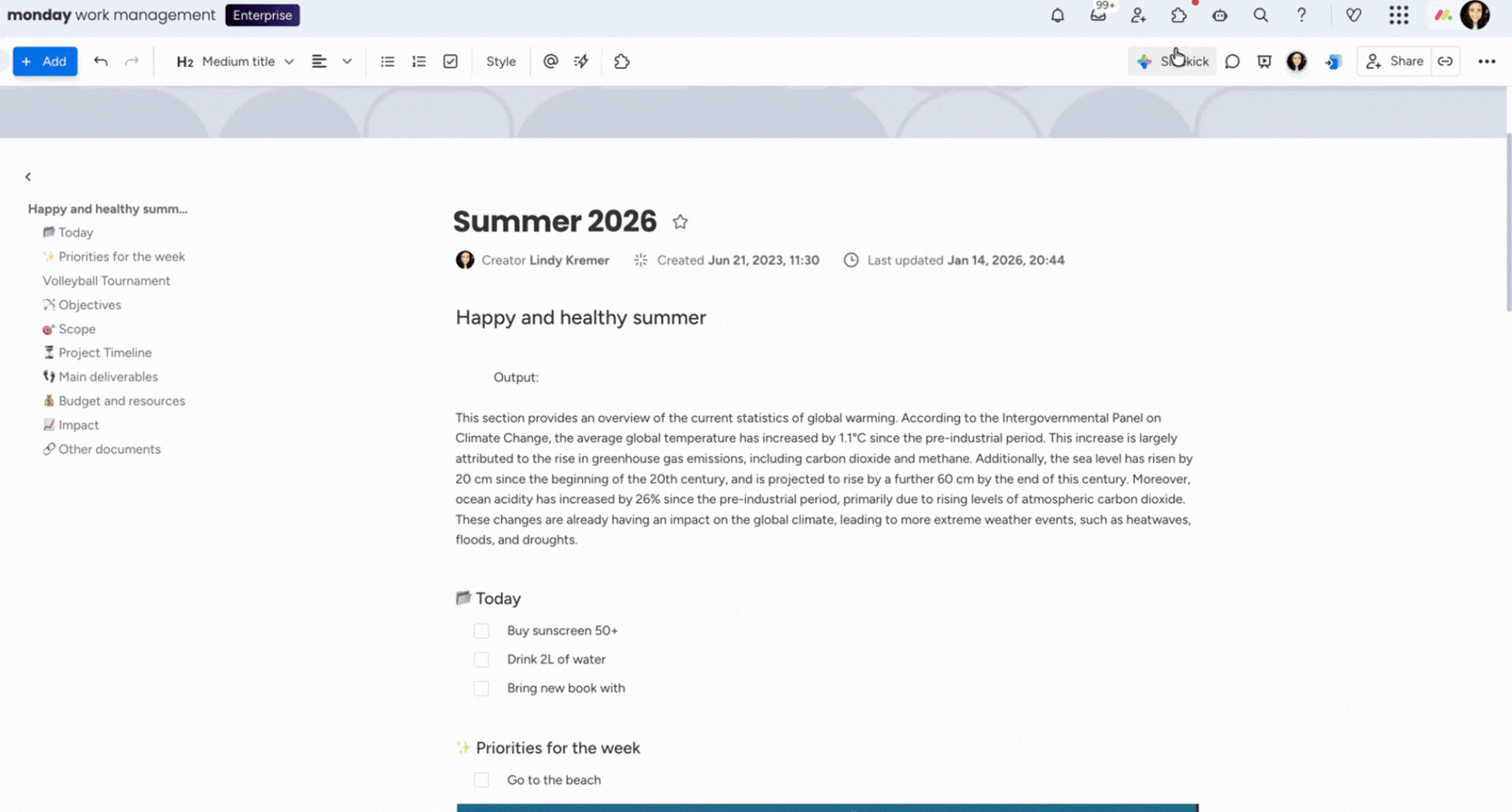 Using AI in workdocs – Support