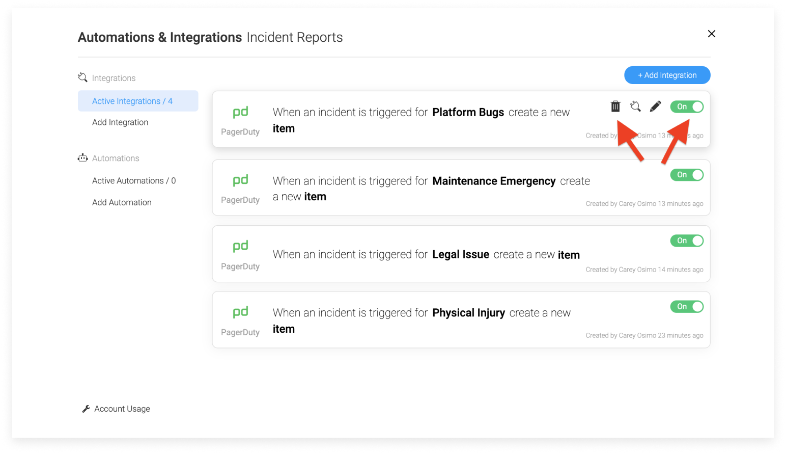 PagerDuty Integration – Support