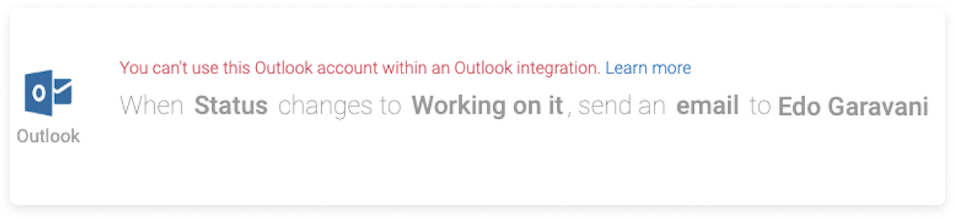 Outlook Integration – Support