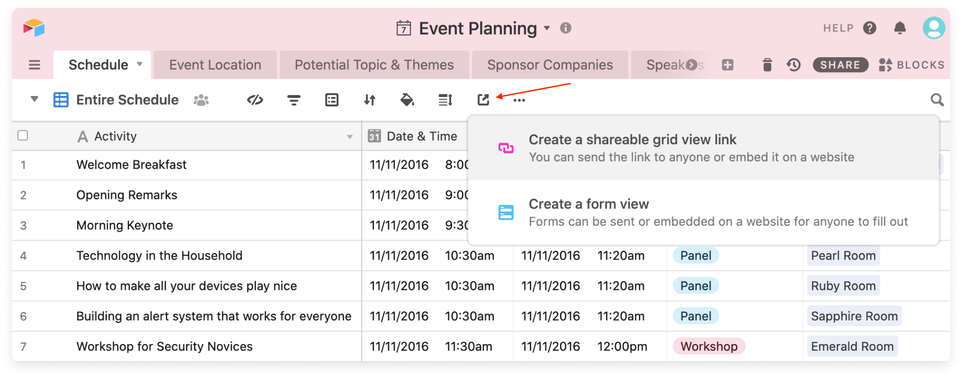 Embedded Airtable View & Widget – Support