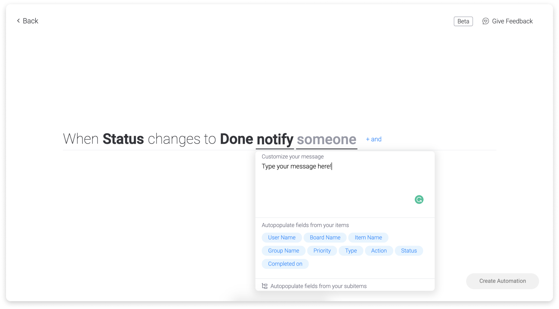 Build your own custom automation – Support