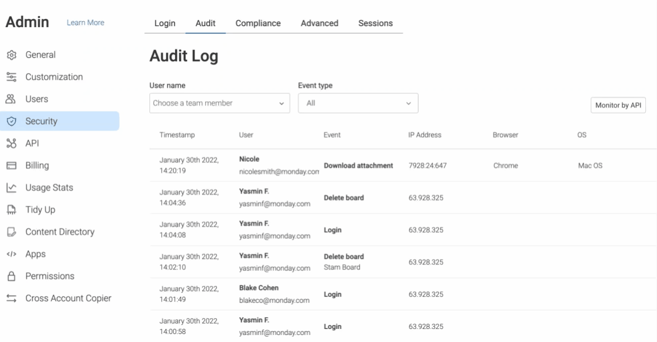 Audit Log API – Support