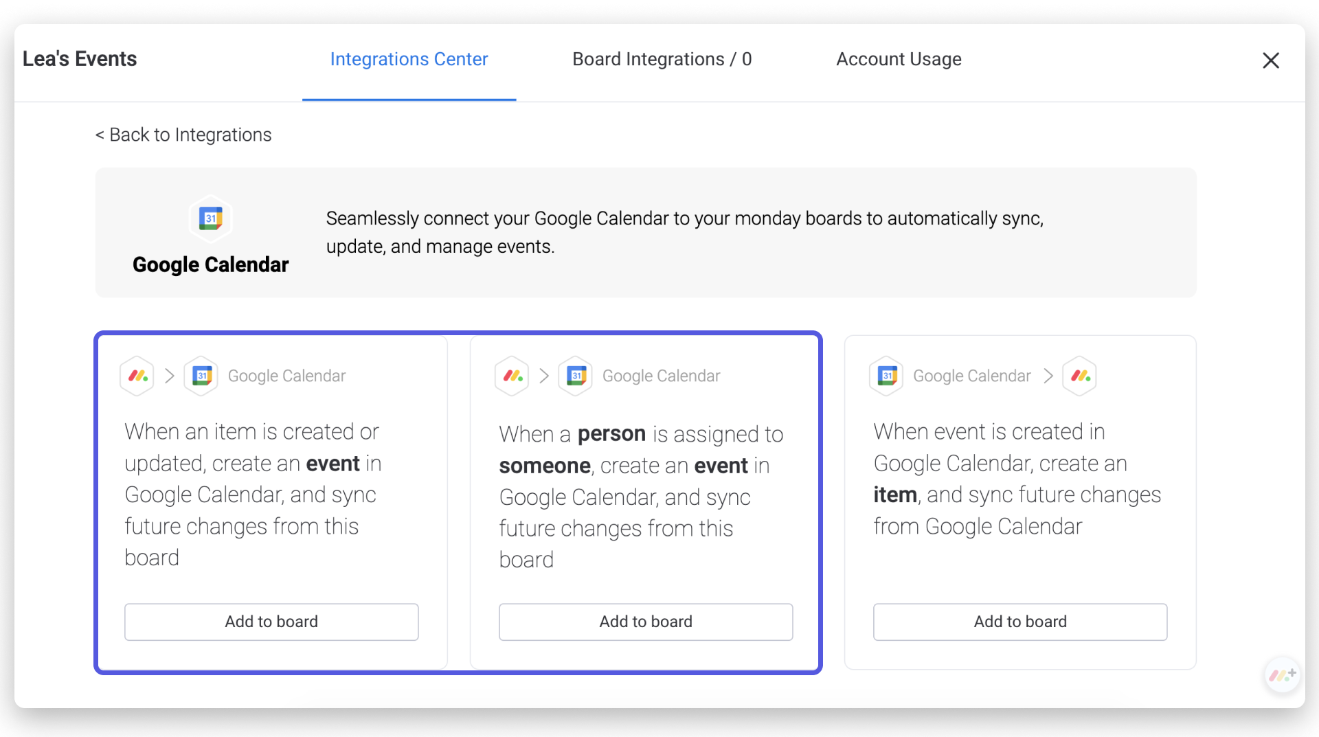 Google Calendar Integration – Support